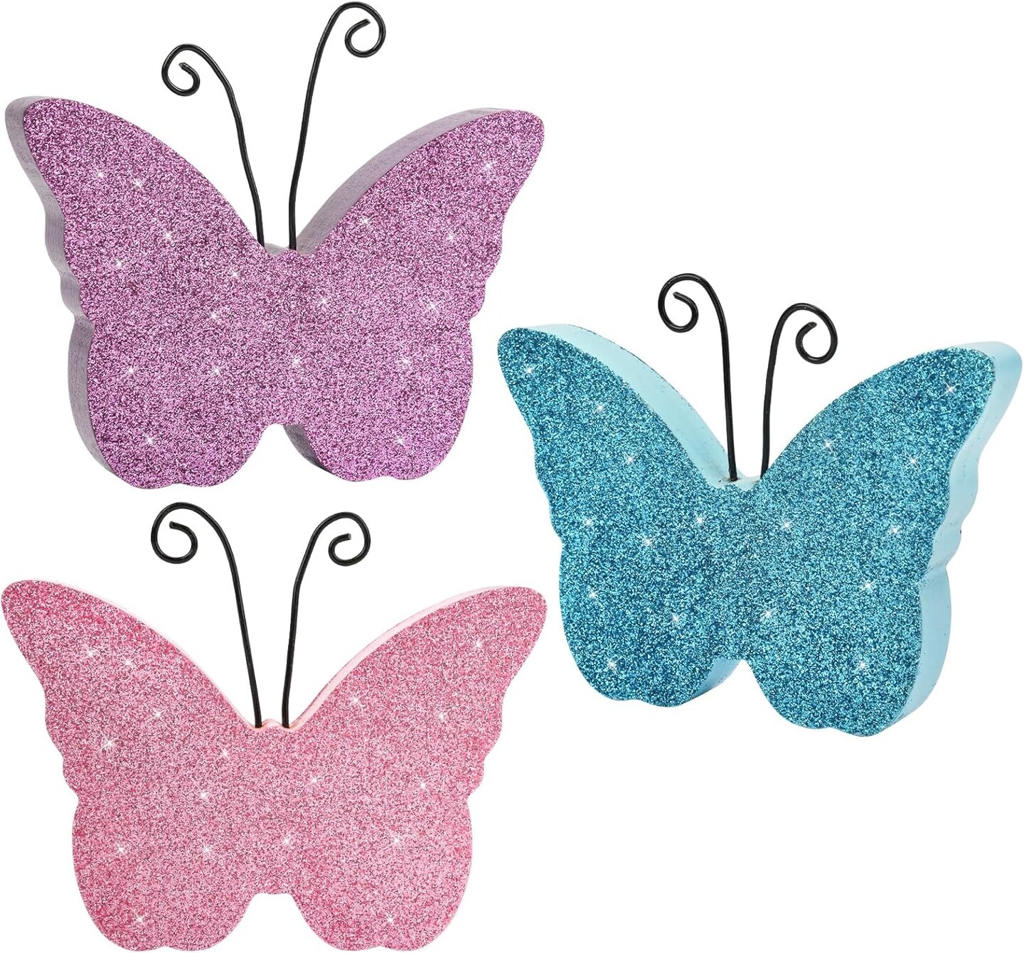 Butterfly Spring Decorations for Home, Wooden Butterflies Blocks Tiered ...
