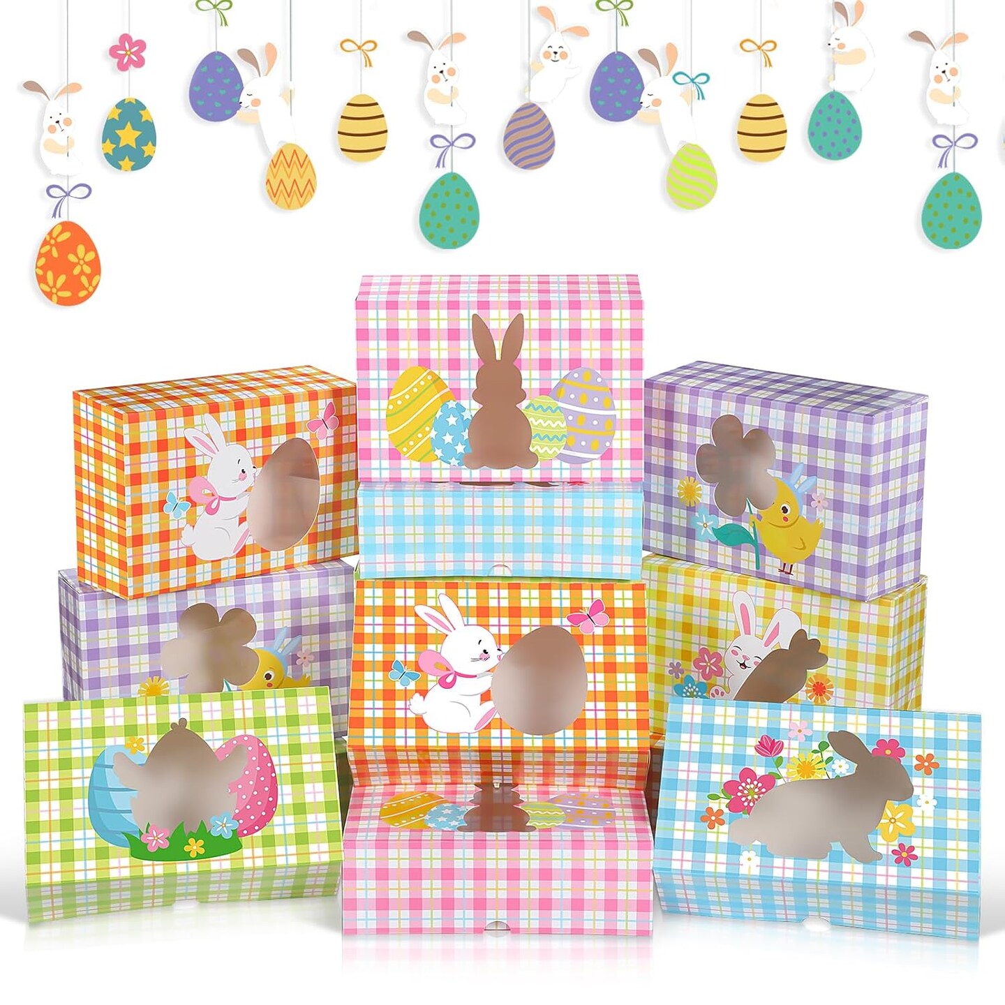 36 Pcs Easter Cookie Boxes Treat Boxes with Shape Window Bunny Egg ...
