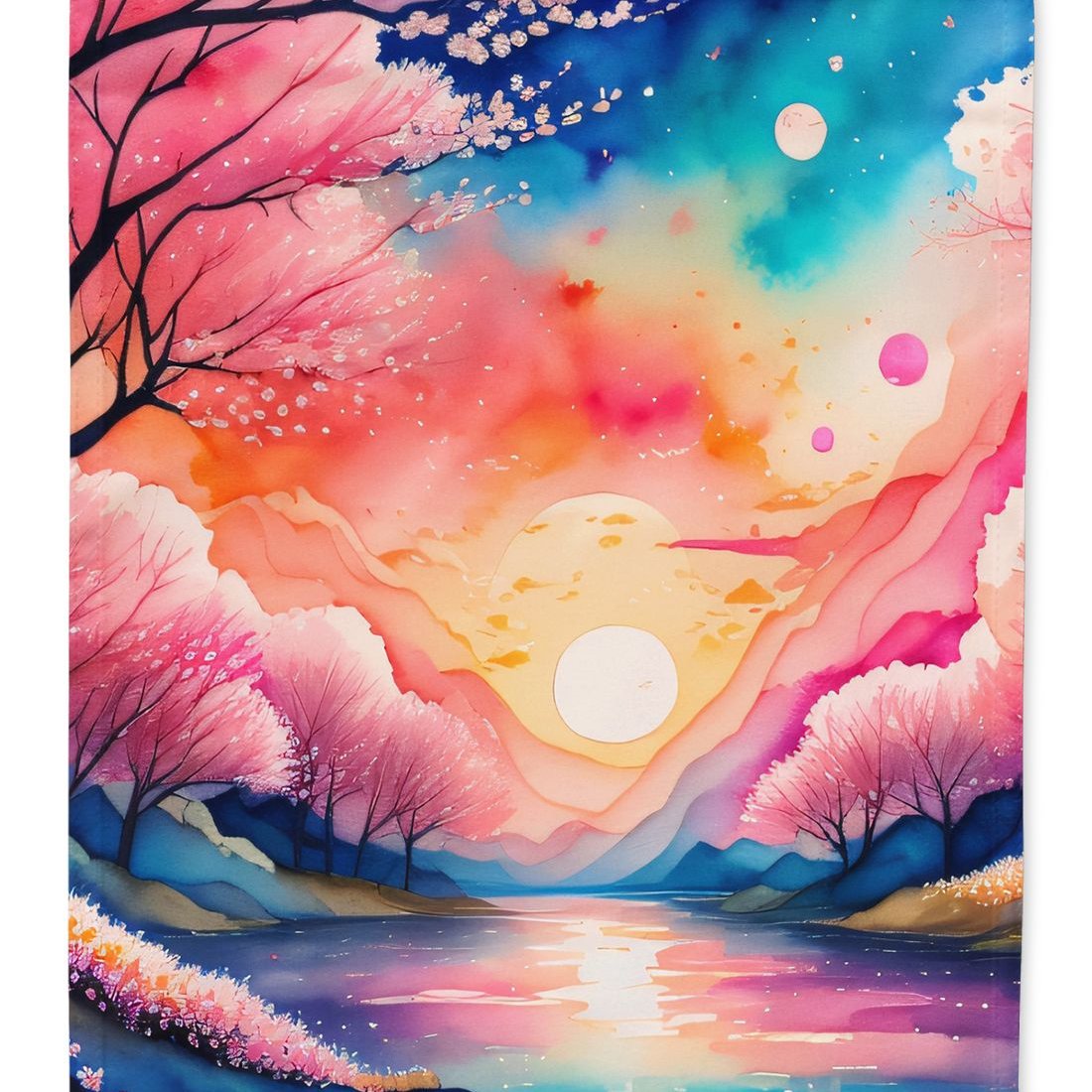 Edge Collections - 28" X 40" - Multicolor - Cherry Blossom in Color ...