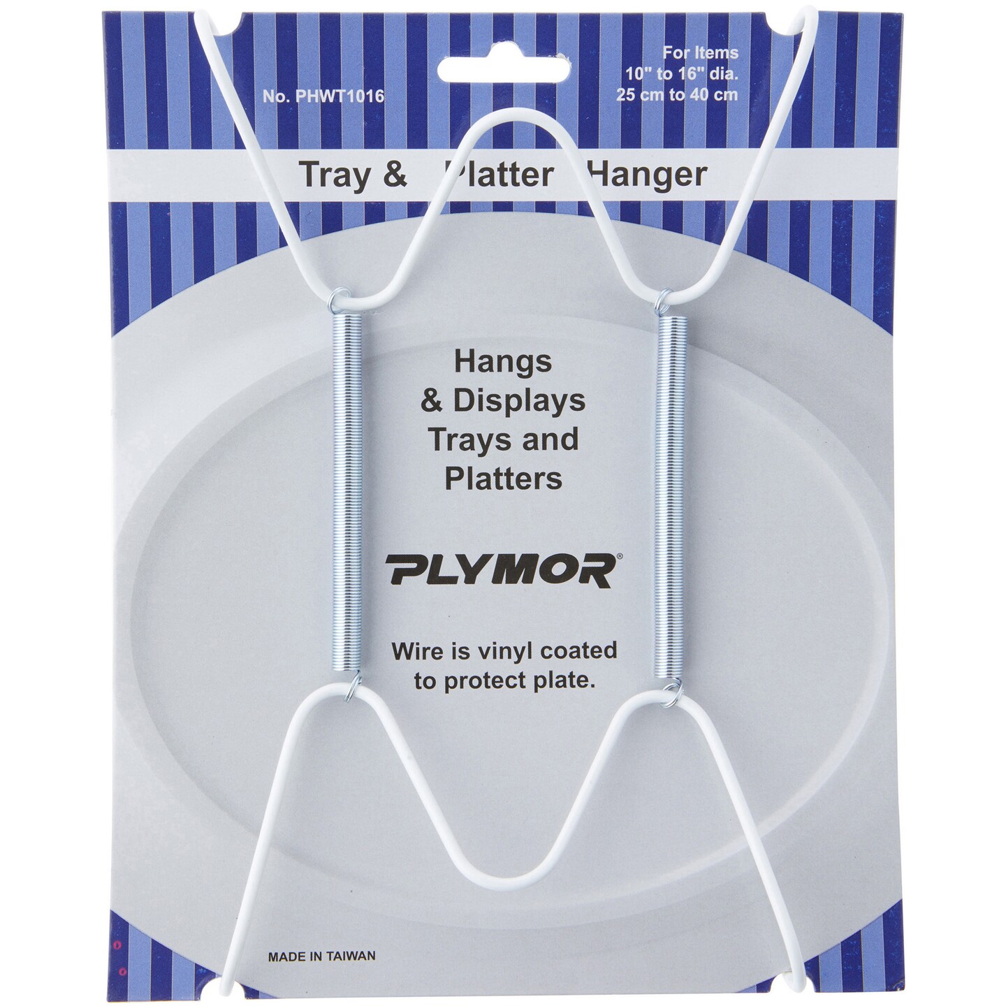 Plymor White Vinyl Finish Wall Mountable Tray and Platter Hanger, 8.25 ...