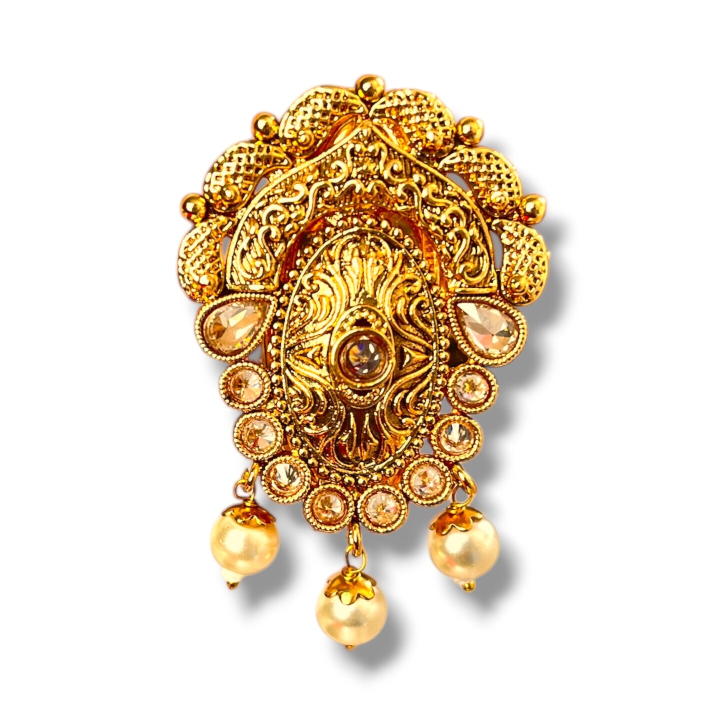 Golden Sari Brooch Indian Saree Lehenga Safety Pin Gold Tone Designer ...