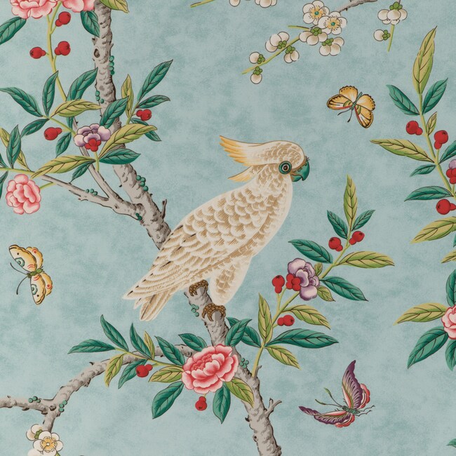 1 Yard Kanchou Aqua Cotton Fabric Charming Large Scale Print Material ...