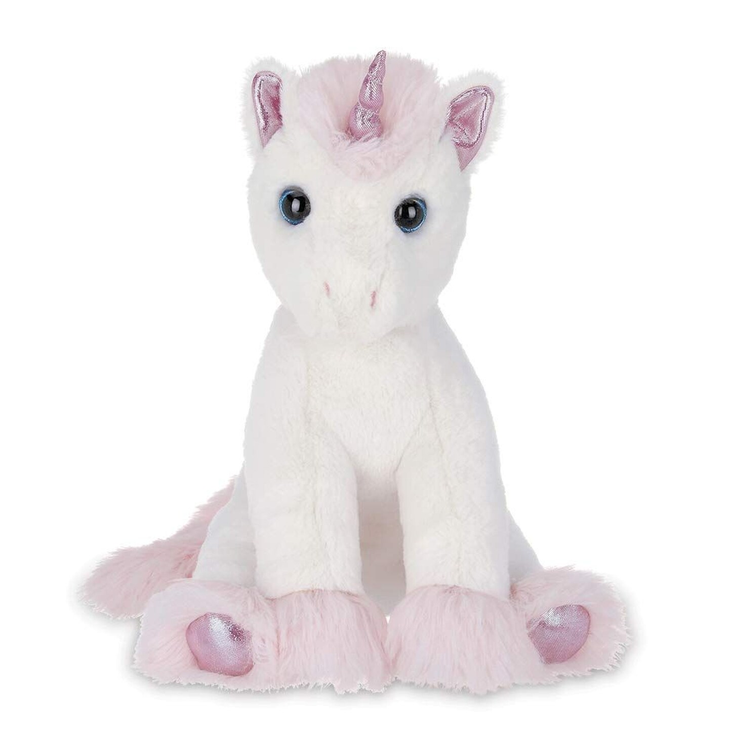 Bearington Dreamer The White & Pink Plush Unicorn, 12" Unicorn Stuffed ...