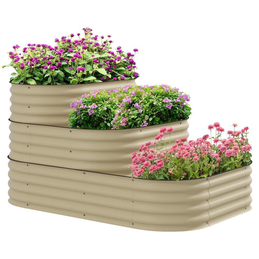 3-Tier Galvanized Steel Open-Bottom Planters with Rubber Edging | Michaels
