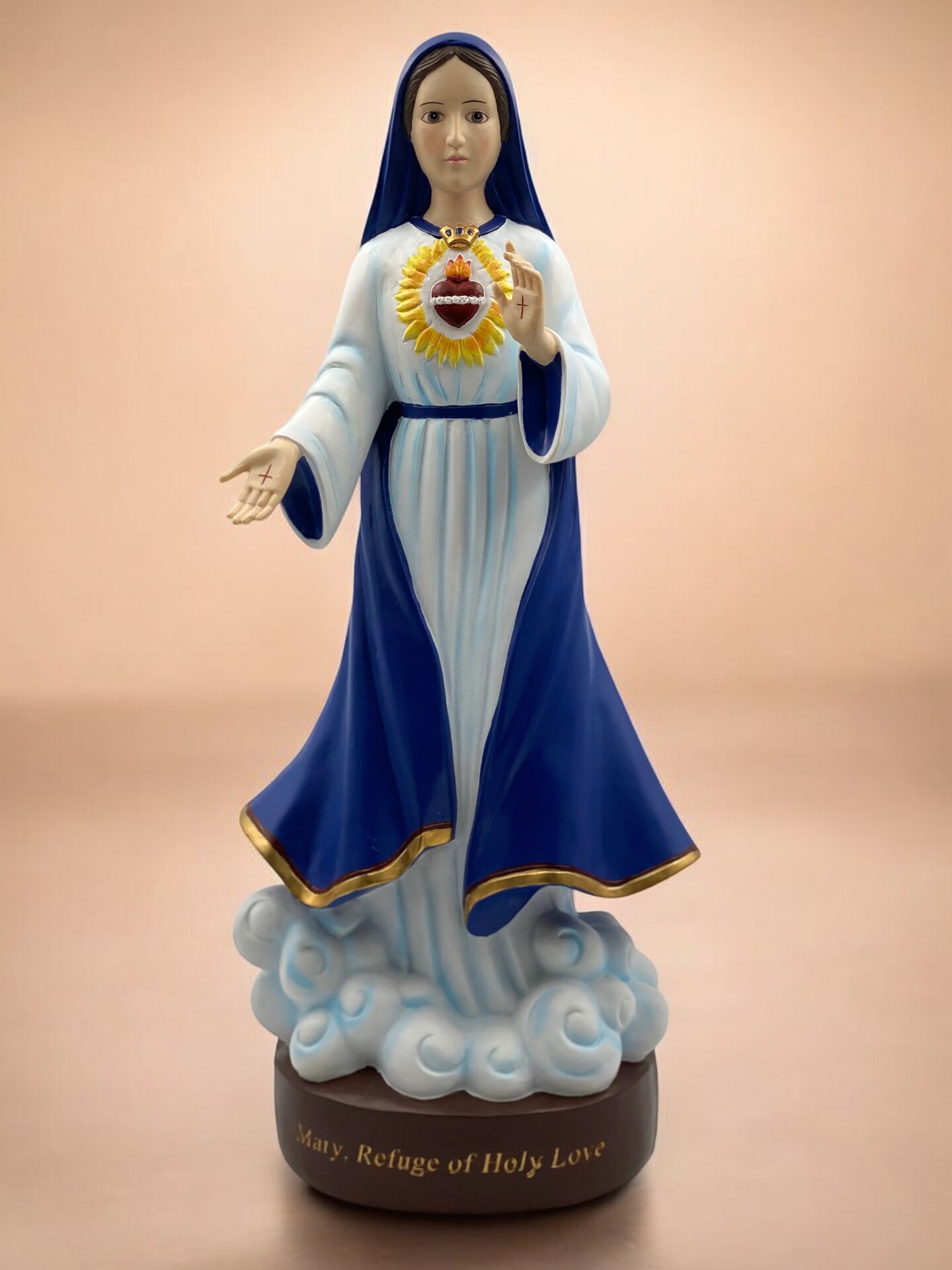Ceramic Mother Mary Statue, Refuge of Holy Love, Religious Gift or ...