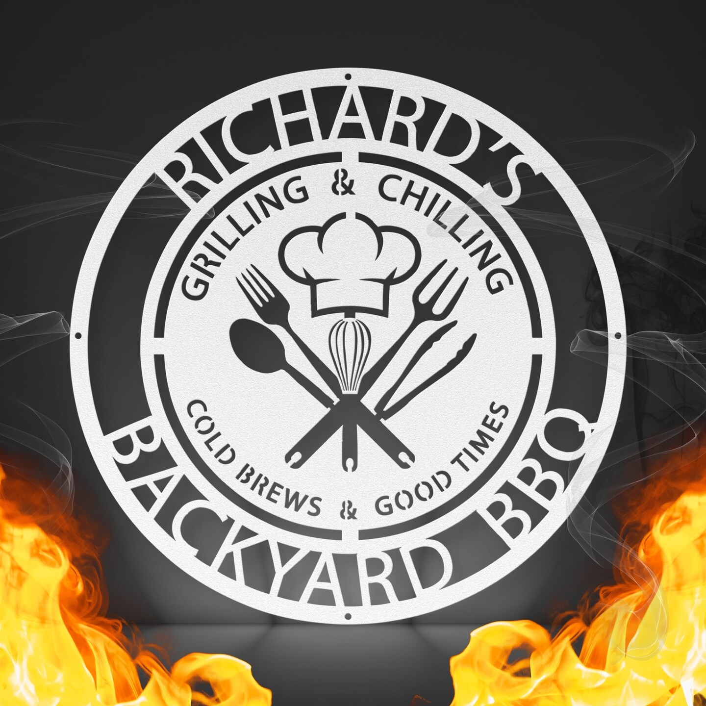 Personalized Metal Barbecue Wall Sign for Backyard | Custom Pitmaster Men's Grilling BBQ Gift ...