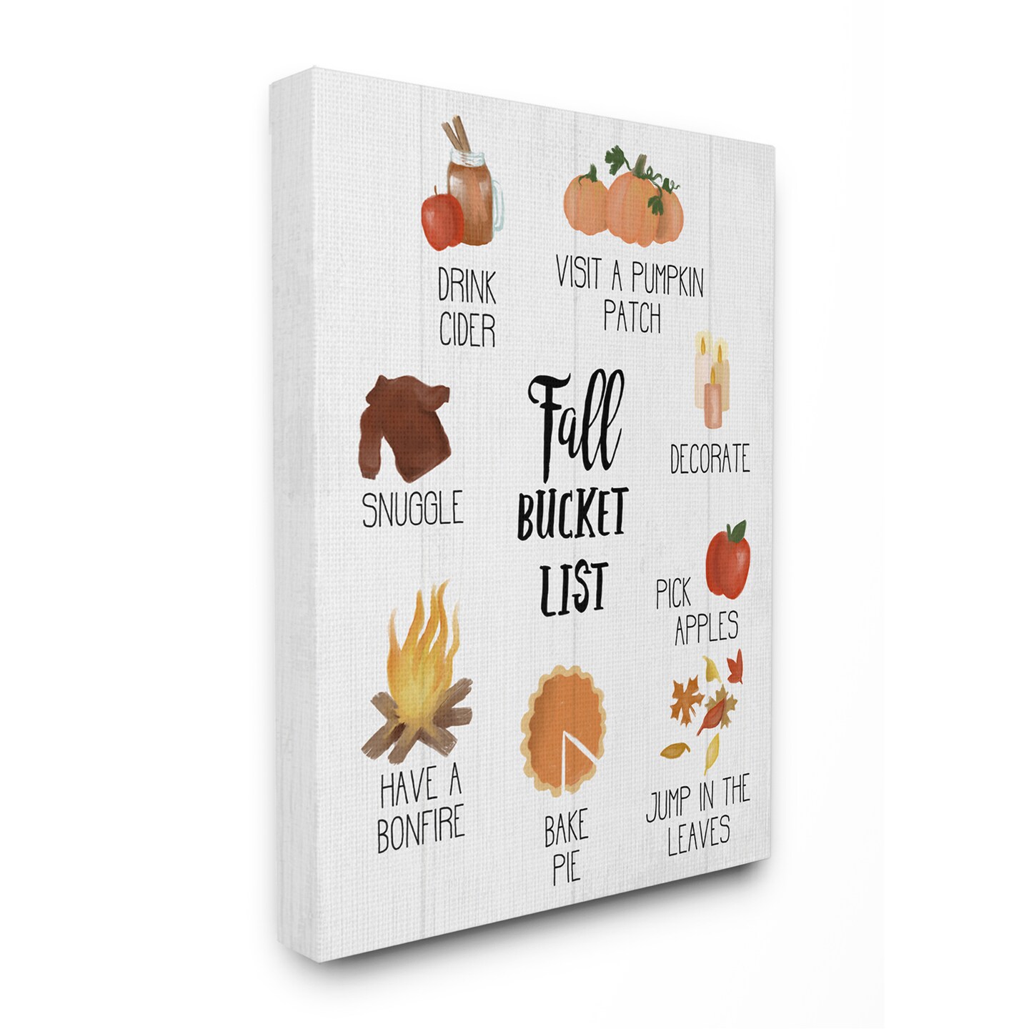 Fall Bucket List Seasonal Items Food Autumn Word Design Canvas Art ...