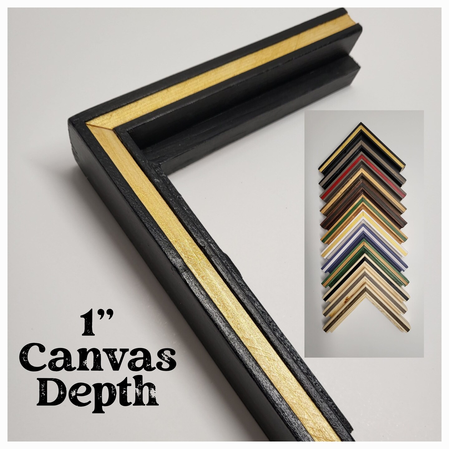 Thick Border Pinstripe Canvas Floating Frame, Made-to-Order Canvas ...