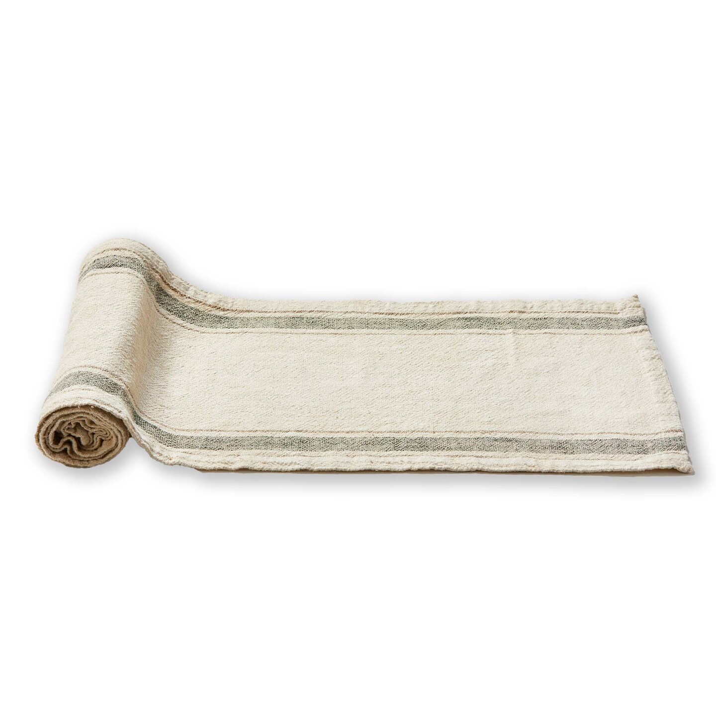 Aspen Stripe Cotton Table Runner 90x14.5 in Beige for Christmas ...