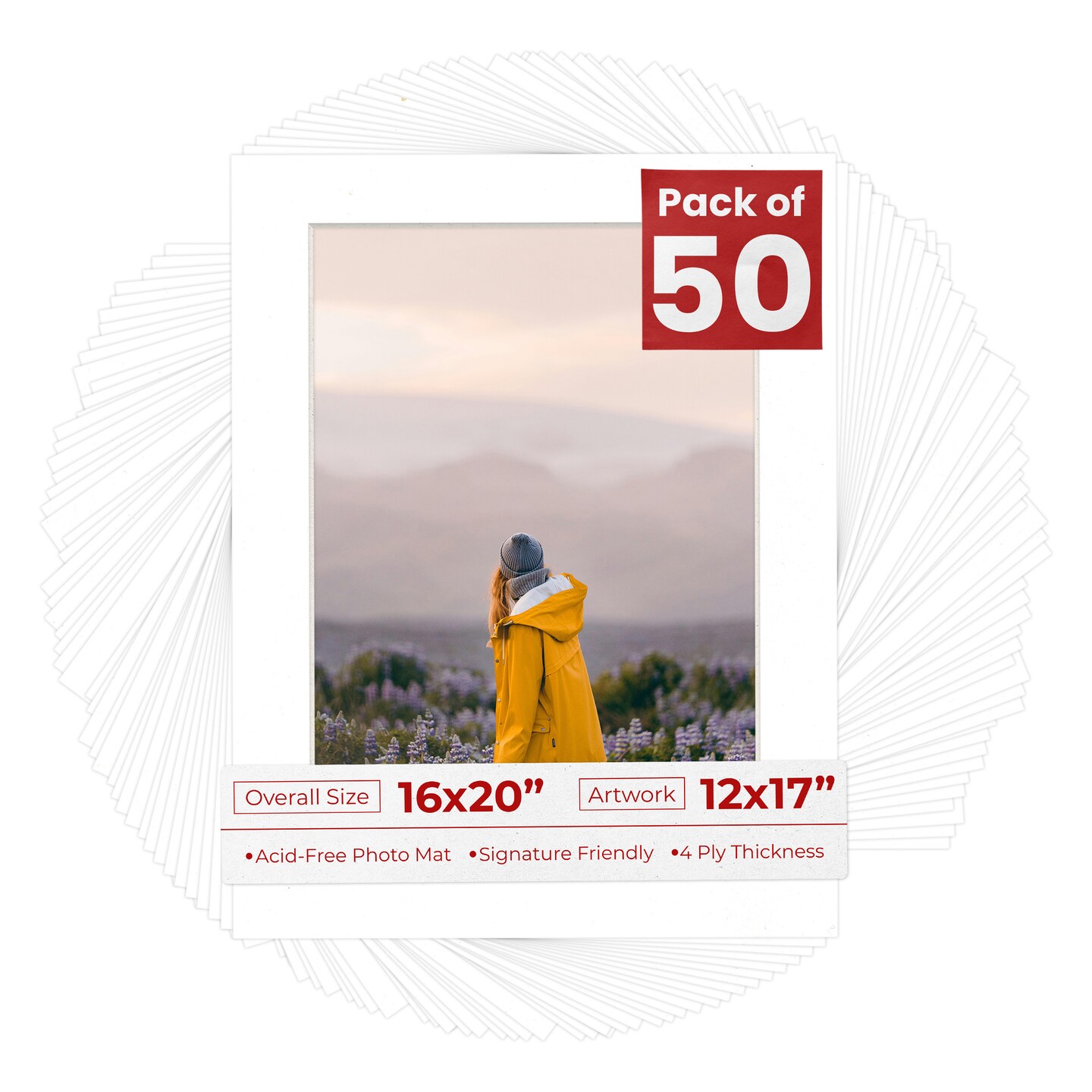 White Suede Mat Board for 16x20 Frames - Fits 12x17 Photos, Color ...