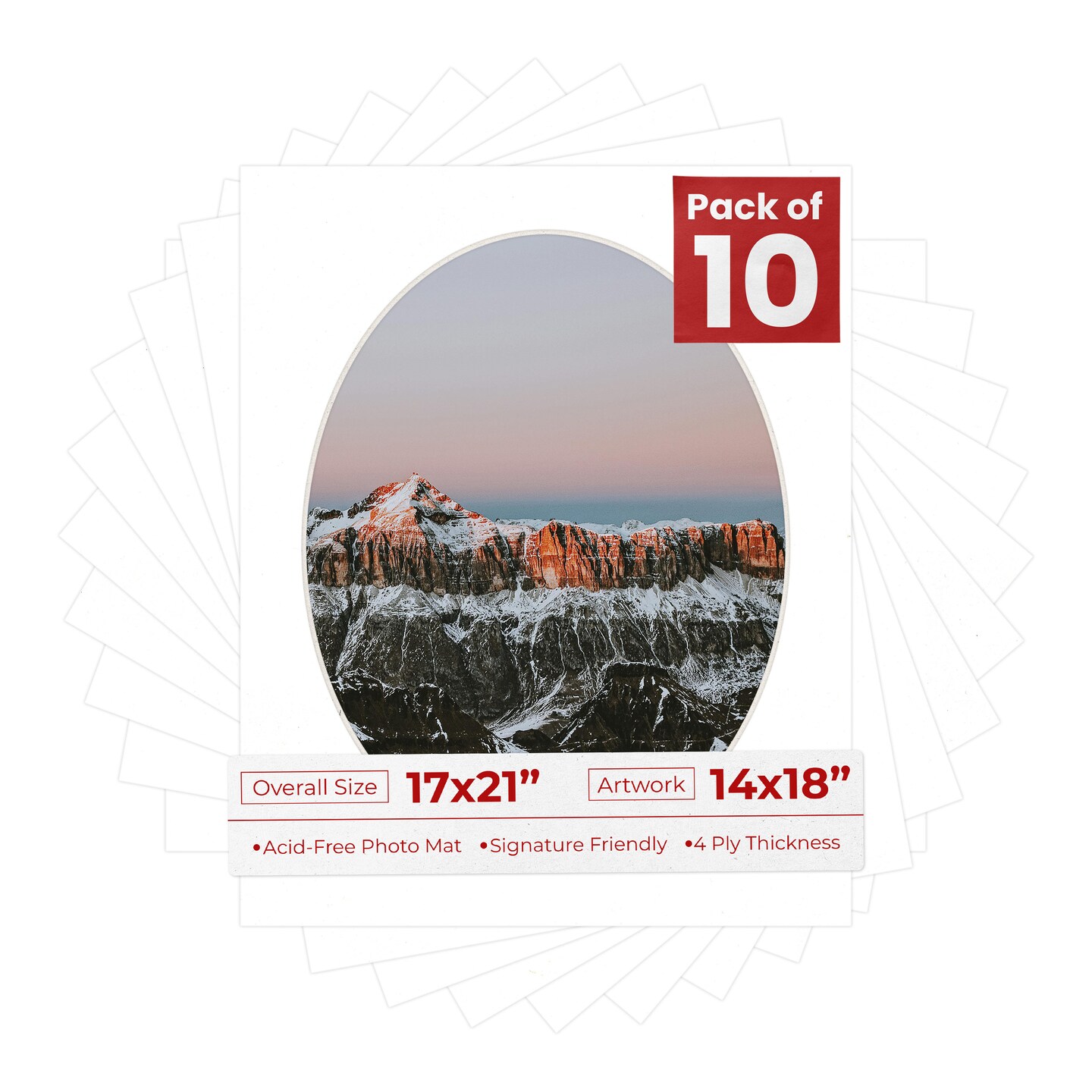 White Suede Mat Board for 17x21 Frames - Oval Opening for 14x18 Photos ...
