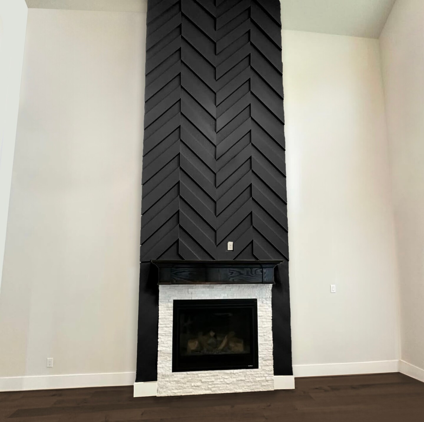 Chevron Fireplace Accent Wall Panels – DIY Wall Panel Kit – Ready to ...