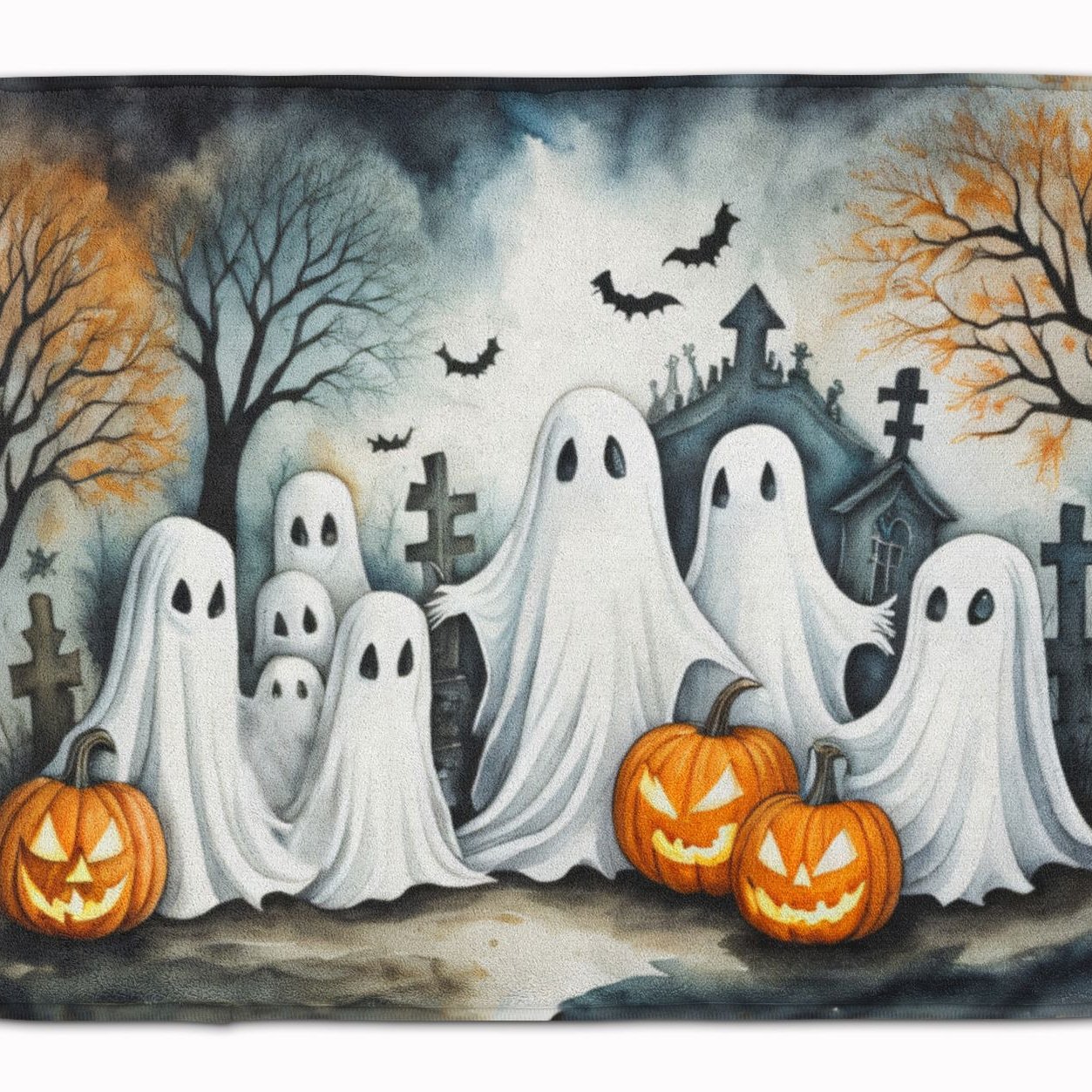 Edge Collections - 19" X 27" - Multicolor - Ghosts Spooky Halloween ...
