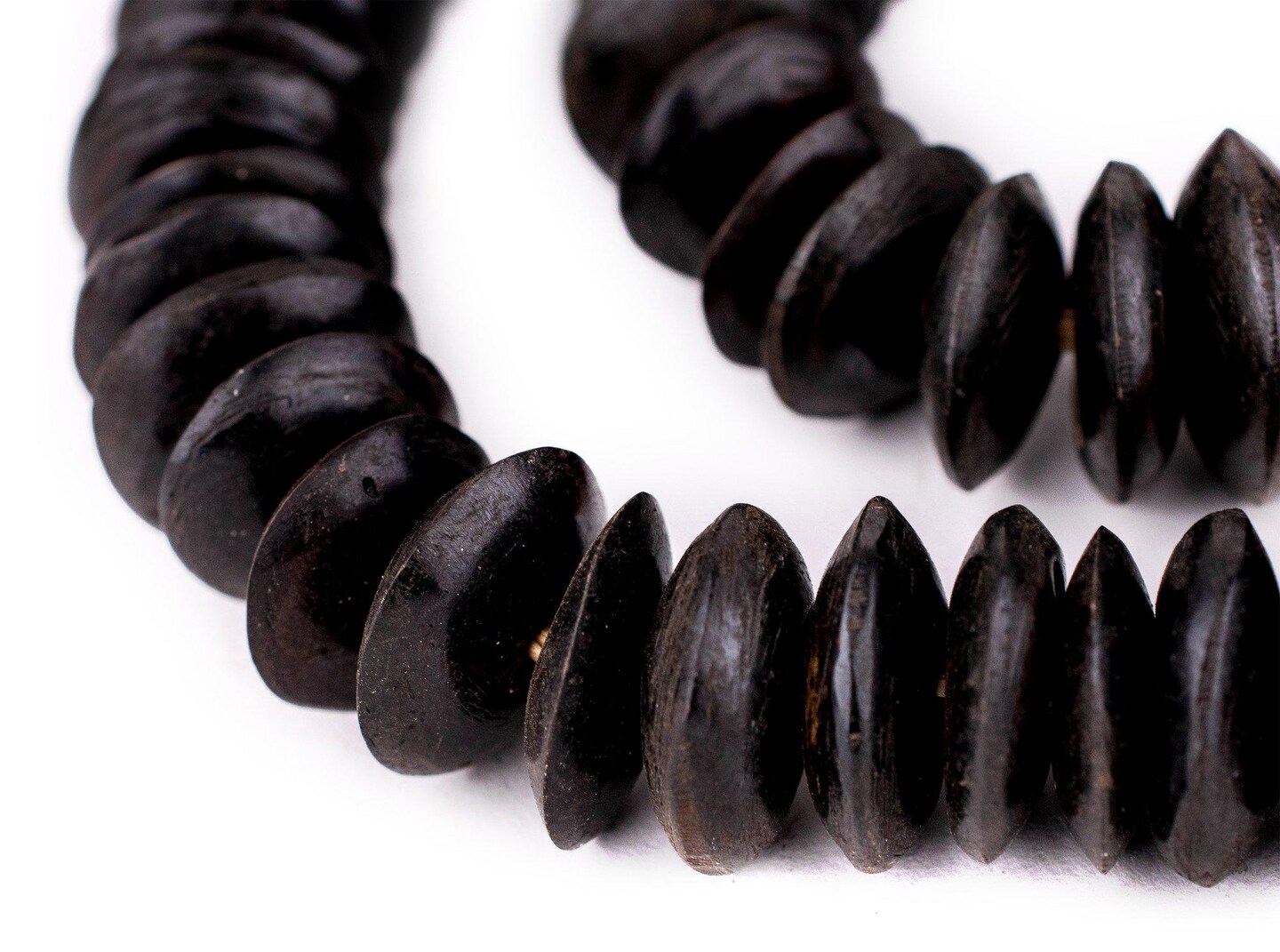 The Bead Chest Black Bone Beads - Full Strand of Fair Trade African ...