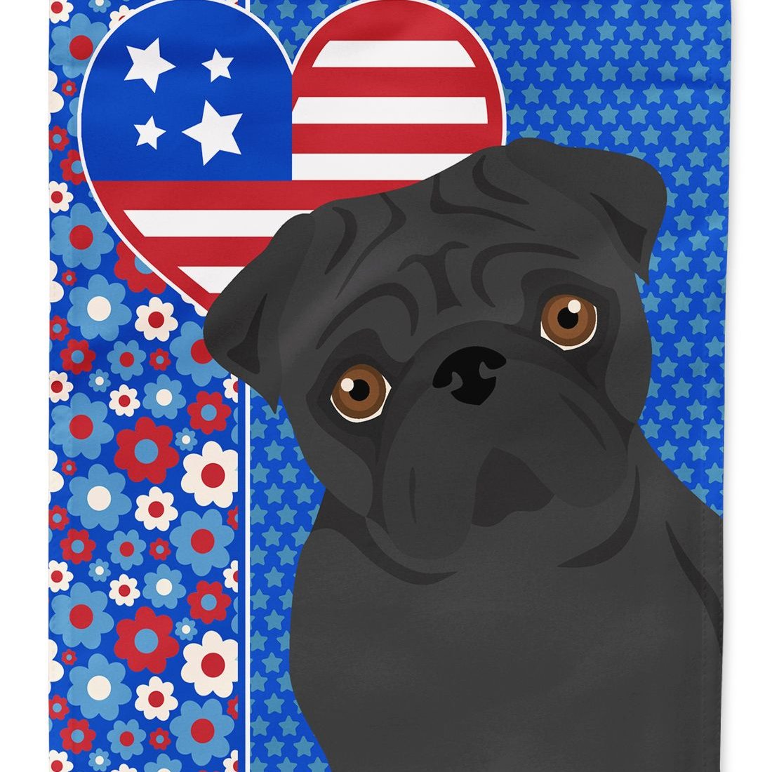 Edge Collections - 11.25" X 15.50" - Multicolor - Pug Patriotic Flag ...