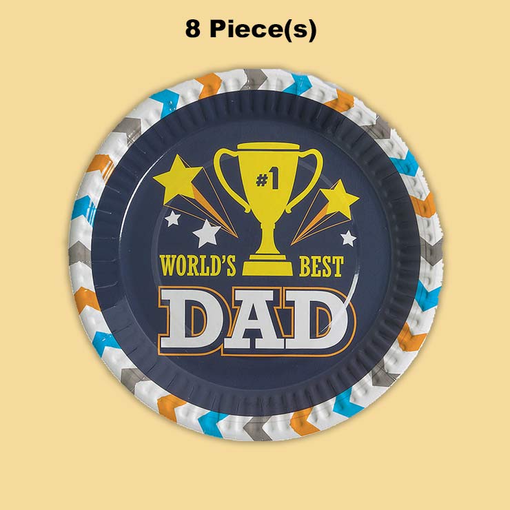 8 Ct. World’s Best Dad Father’s Day Paper Dinner Plates 9" Trophy ...