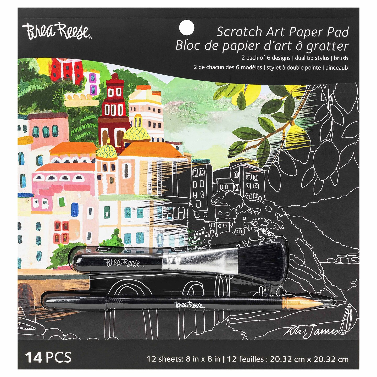 Brea Reese: Scratch Art Paper Pad - Joyful Landscapes - 6 Designs ...