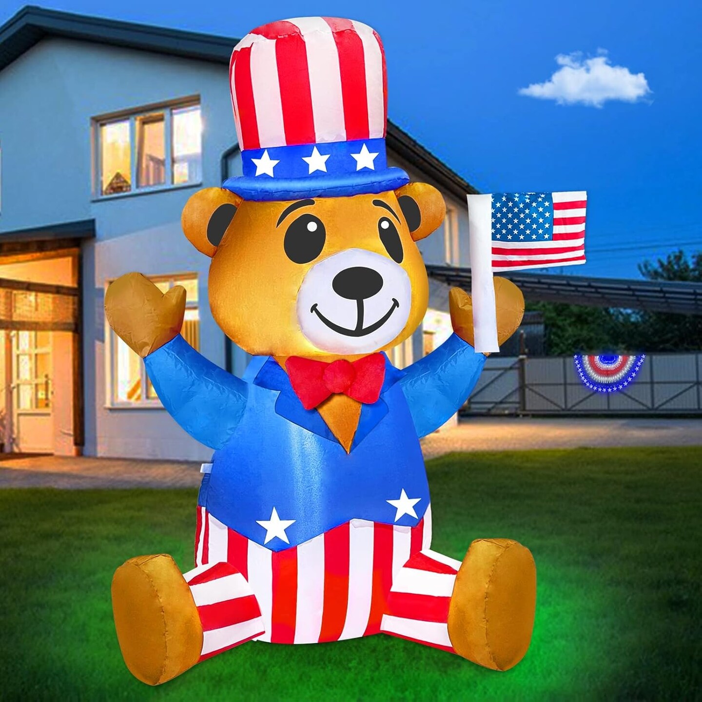 Patriotic Inflatable 4th of July Decorations Outdoor 4 Ft Uncle Sam ...