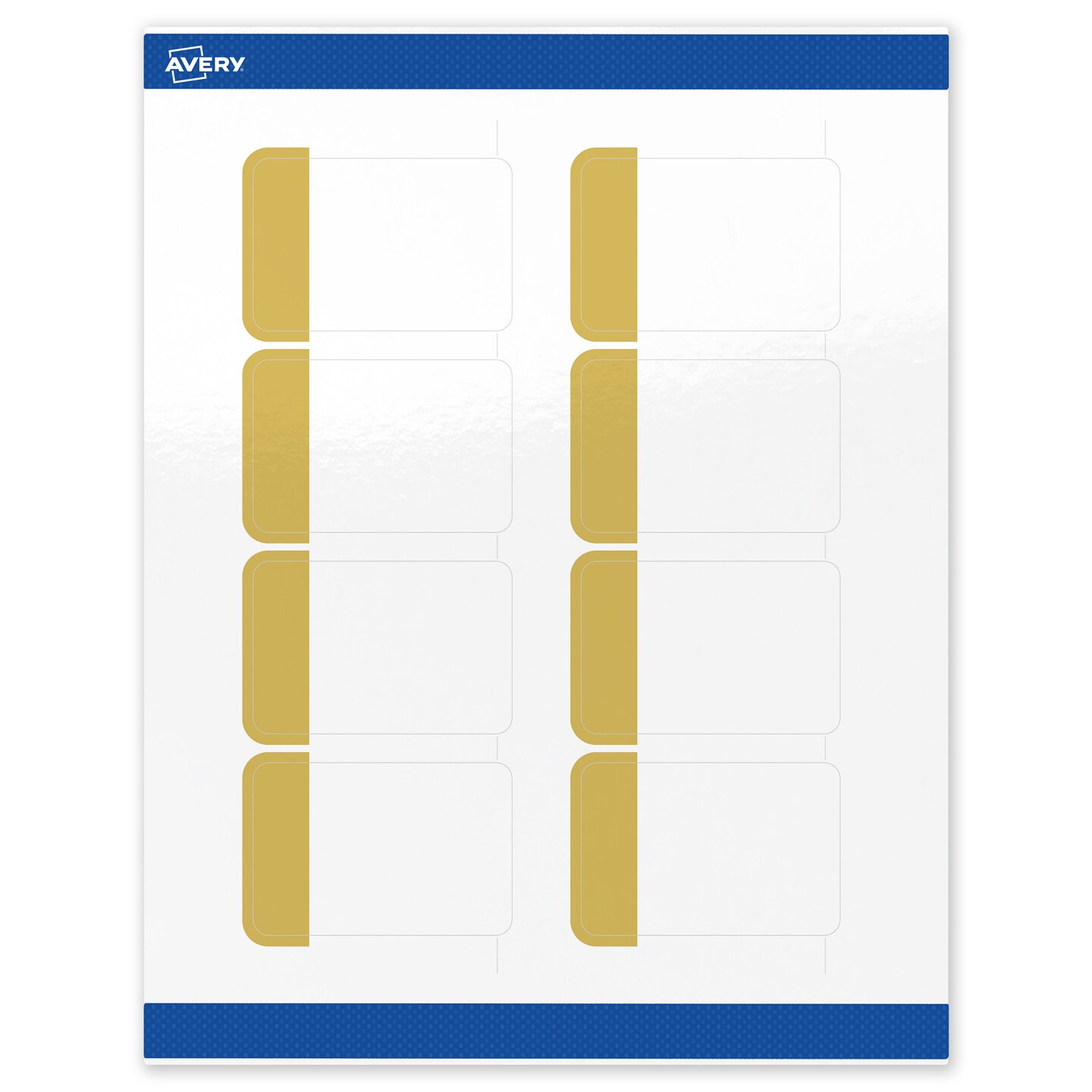Avery Printable Rectangle Labels, Gold-Dipped Edge, 2" x 3", Glossy White Rectangle Labels ...