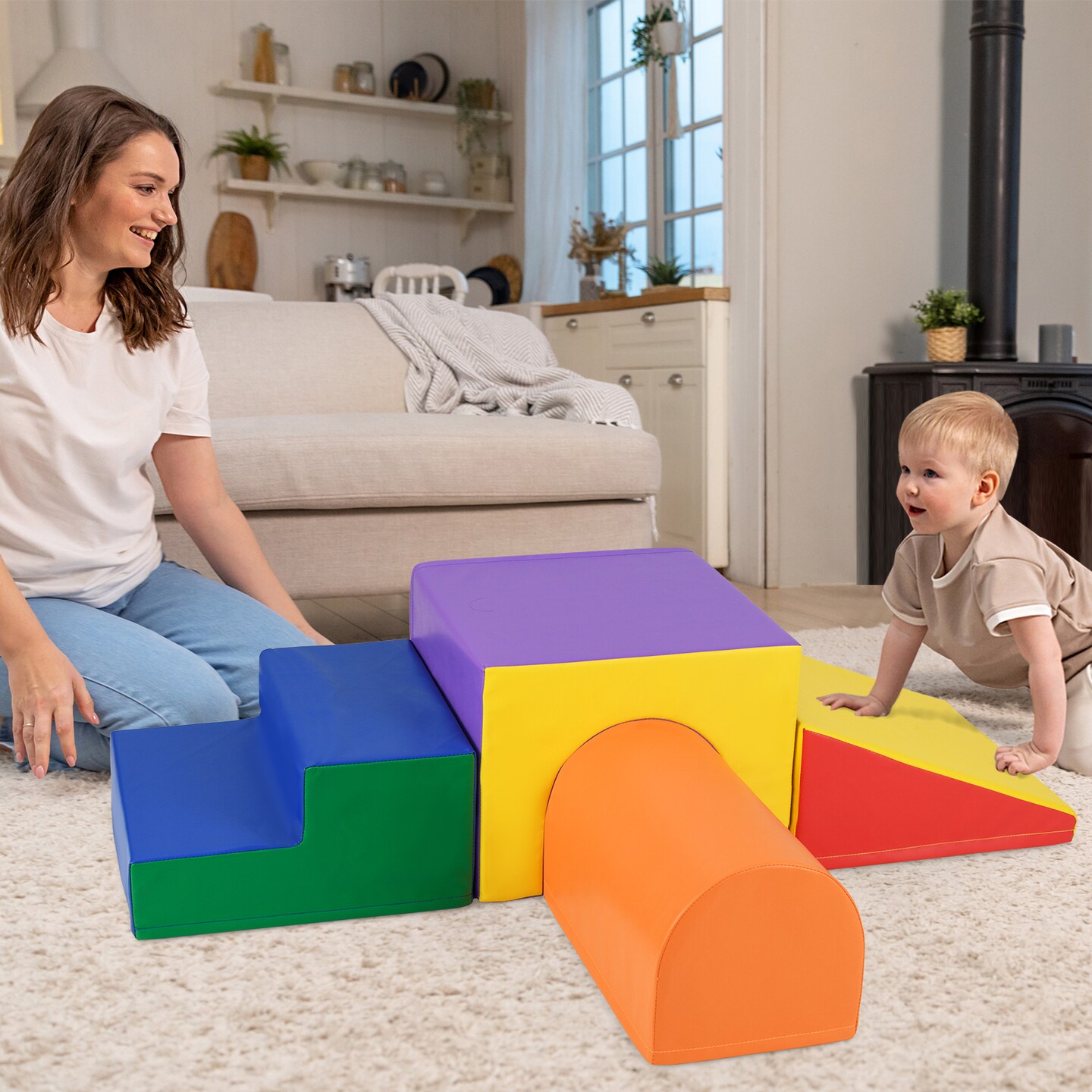 Portable Climb and Crawl Foam Block Play Set Perfect for Child Various ...