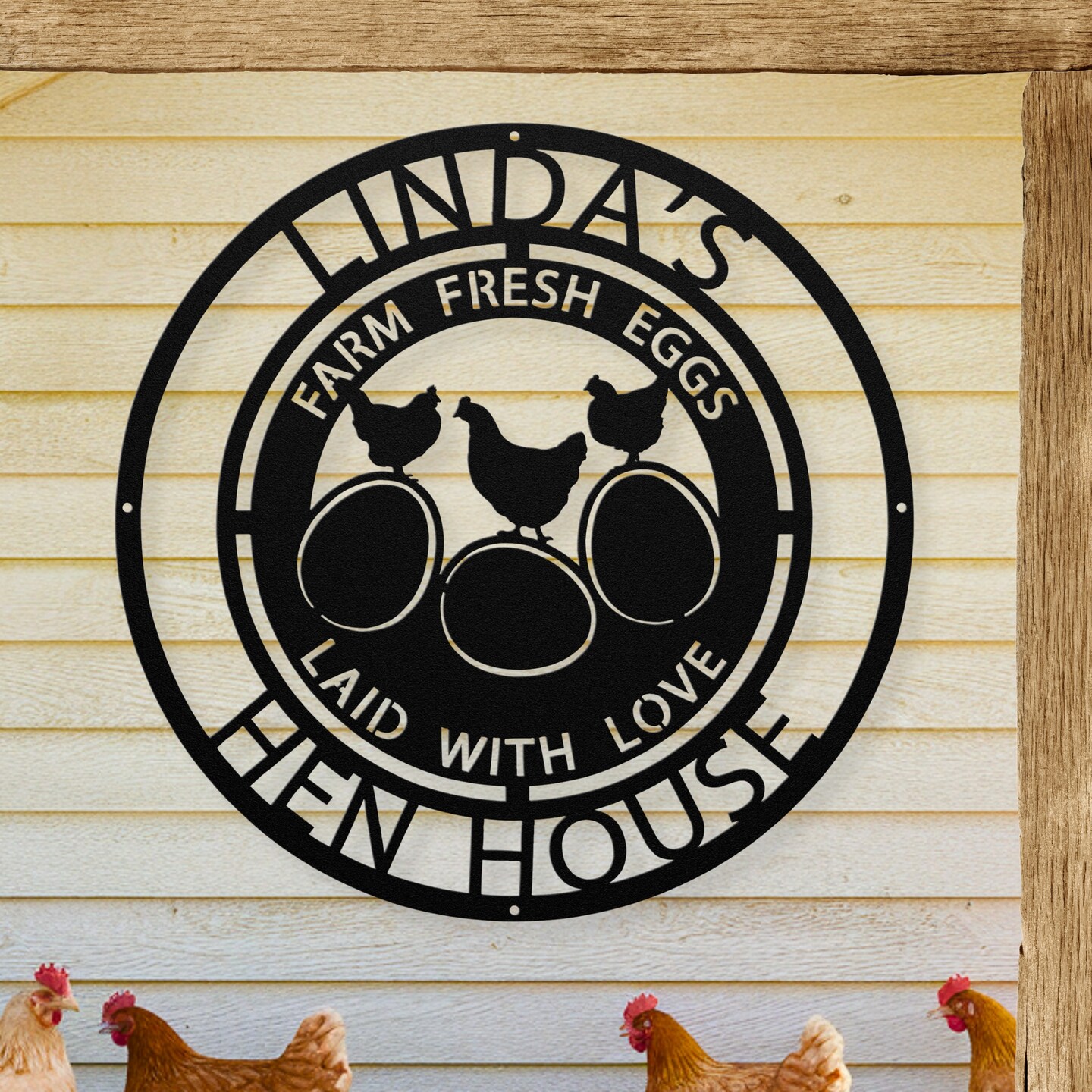 Decorative Hen House Sign, Personalized Chicken Coop Hanging Decor ...