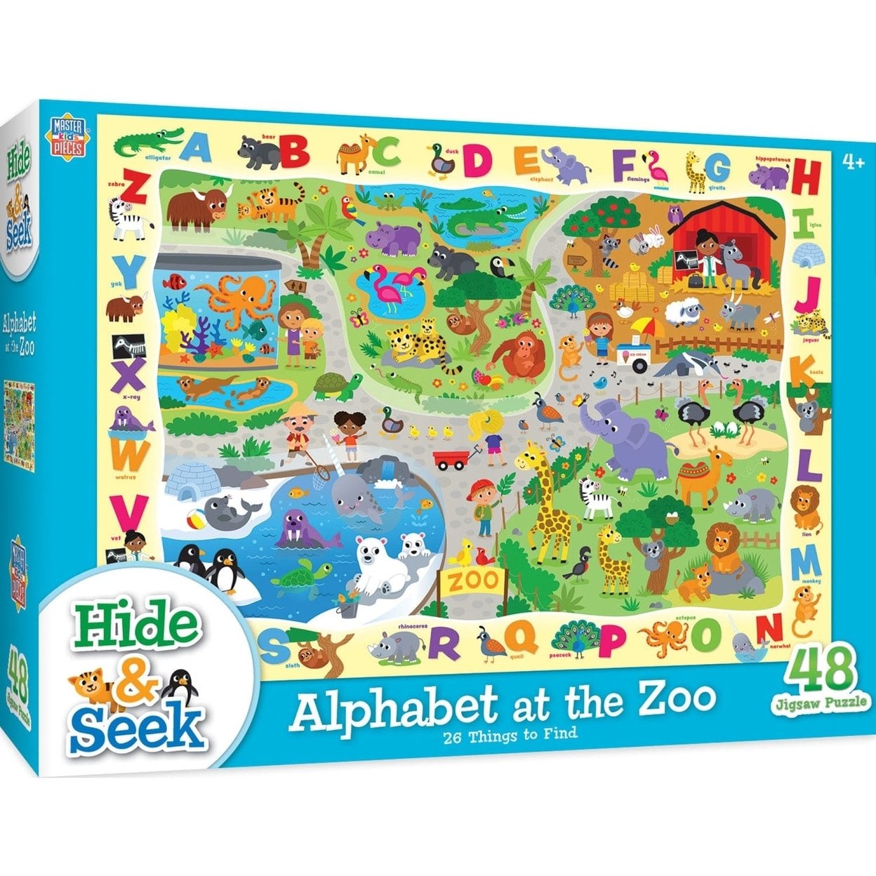 Hide And Seek Alphabet At The Zoo 48 Piece Puzzle Ages 4+ 19X14 Inches ...