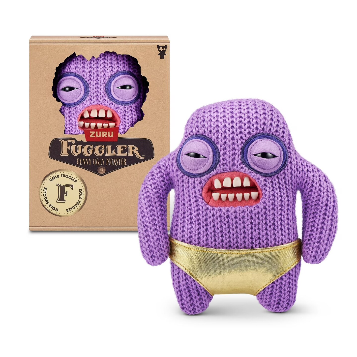 Zuru Fuggler Gold Fuggs Mr Needles Purple Funny Ugly Monster Plush Toy ...