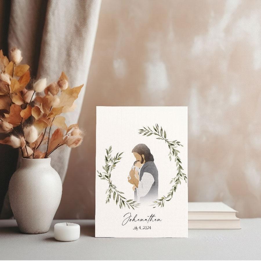 Personalized Baby Loss Card With Digital Print, Jesus Sympathy Card ...