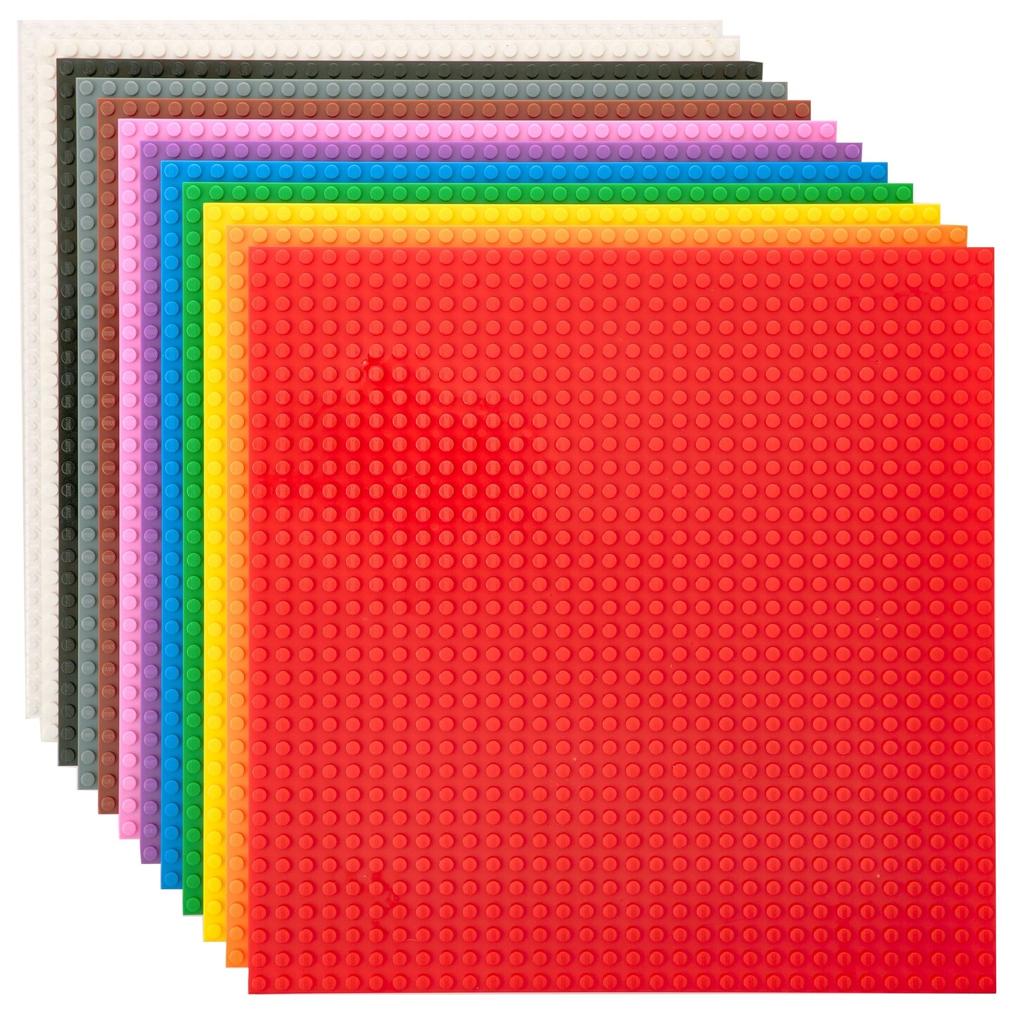 Strictly Briks 12 Pack Classic Baseplates 10x10 in, Stackable Building ...