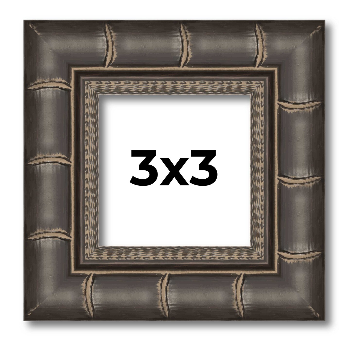3x3 Modern Bamboo Picture Frame with UV-Resistant Acrylic & Acid Free ...