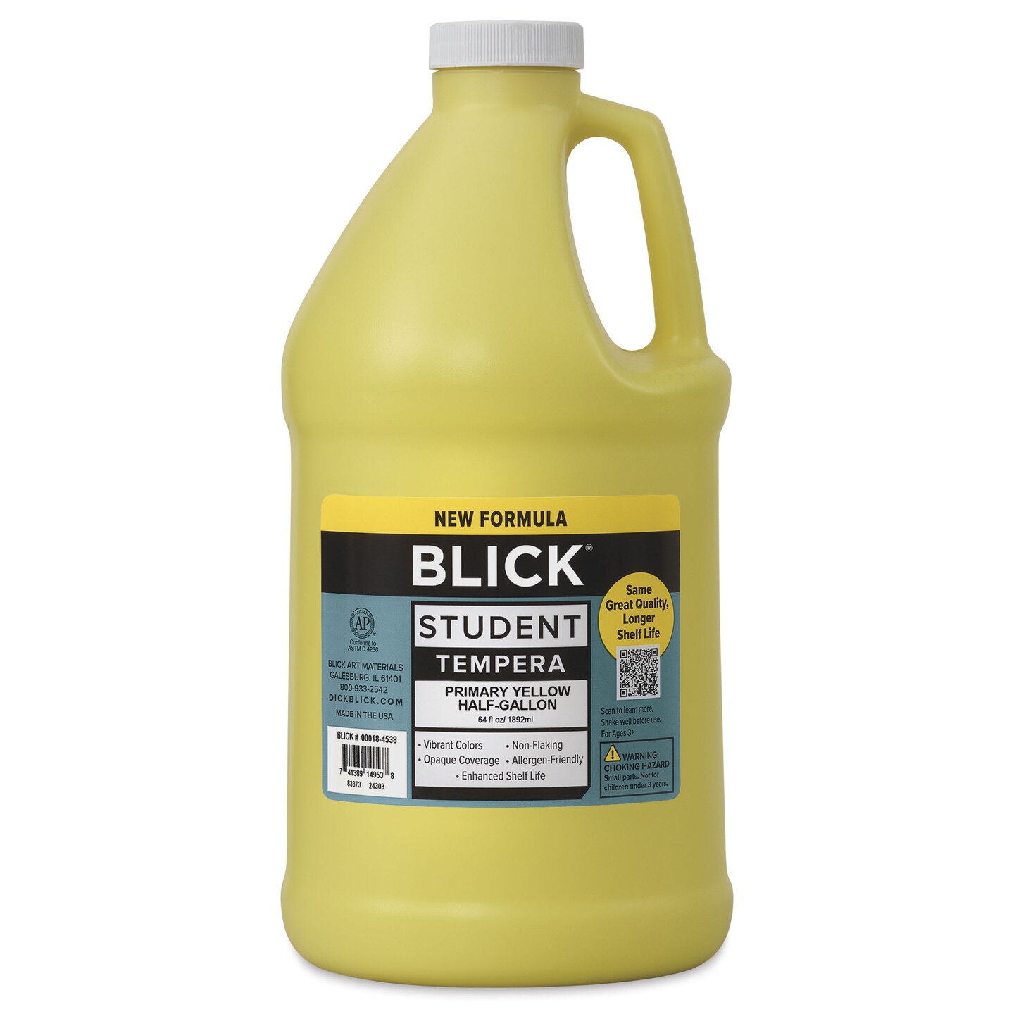 Blick Student Tempera Paint - Primary Yellow, 64 oz bottle, Color ...