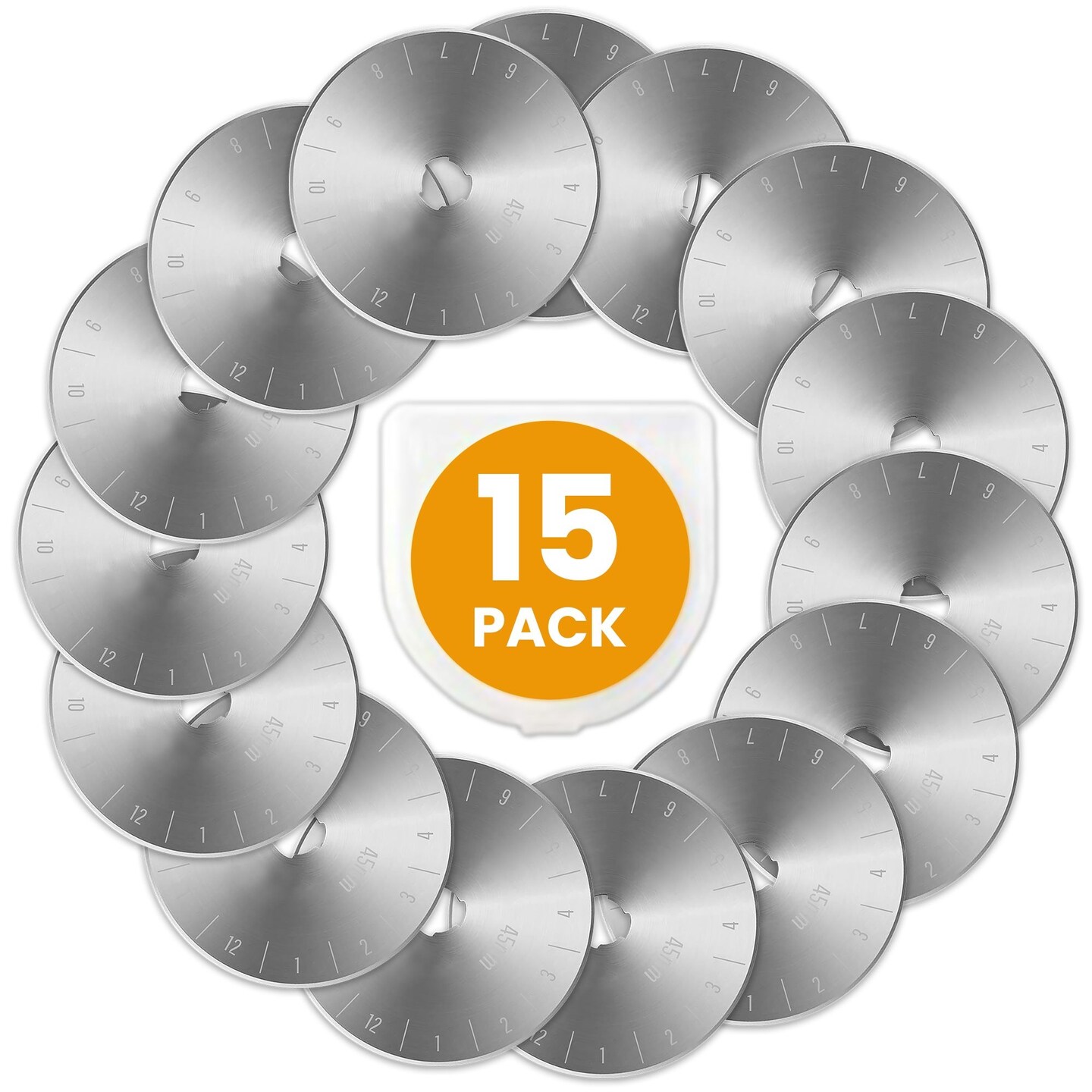 Tape Plus 45mm Rotary Cutter Blades - (15 Pack) Compatible with Fiskars ...
