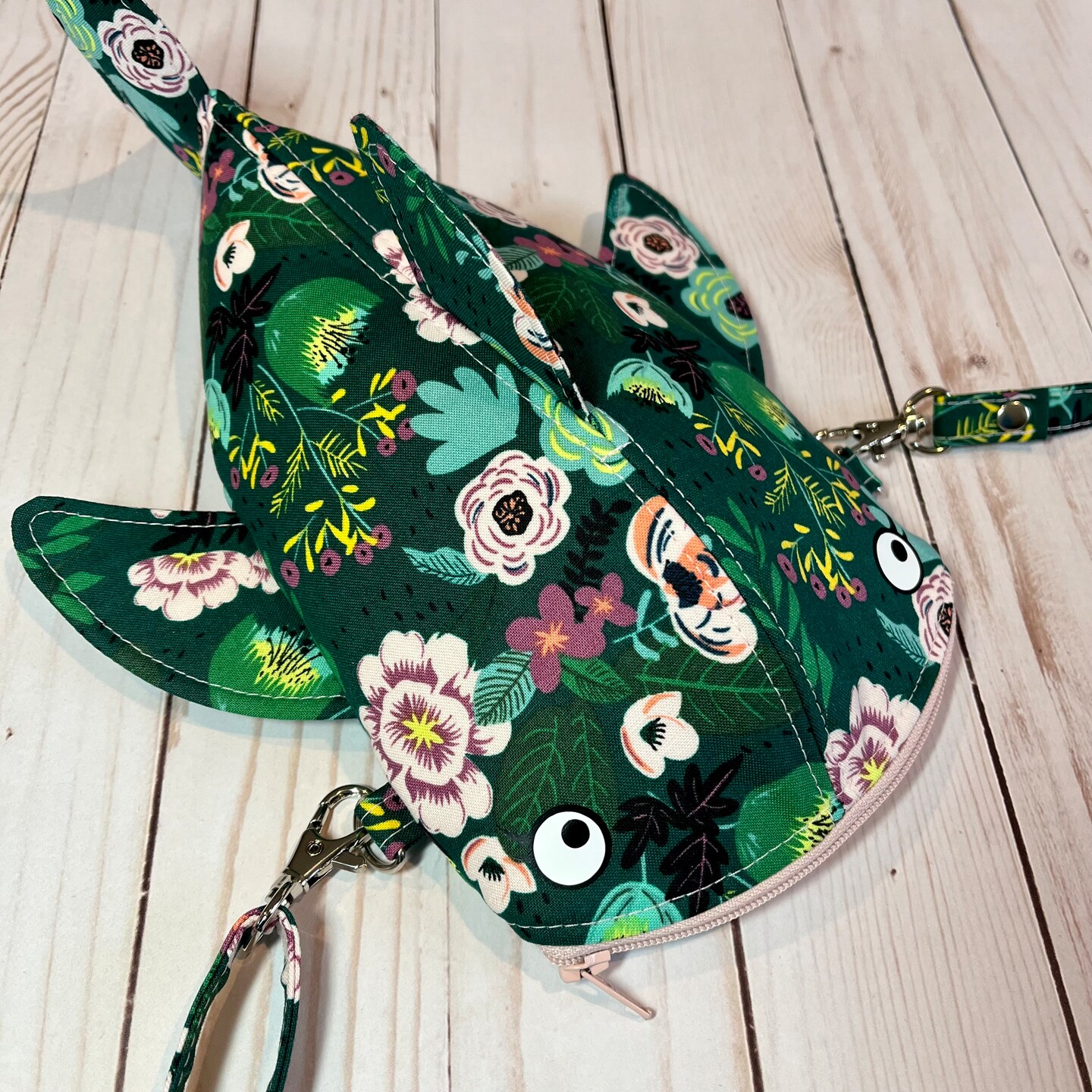 Jade green floral whale shark crossbody bag, Jade | MakerPlace by Michaels