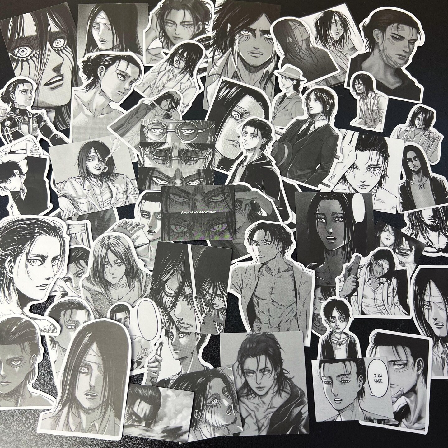 AOT Eren Stickers, 50 assorted eren manga stickers, attack on titan ...
