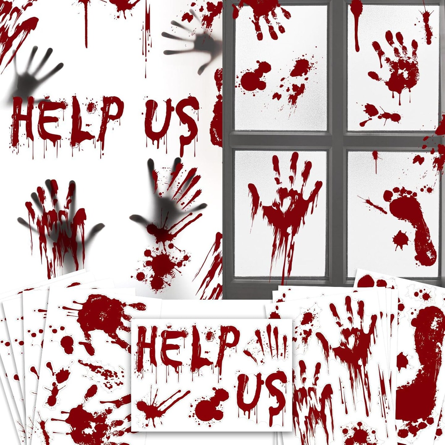Bloody Halloween Window Clings - 12 Sheets (Style 2) | Michaels