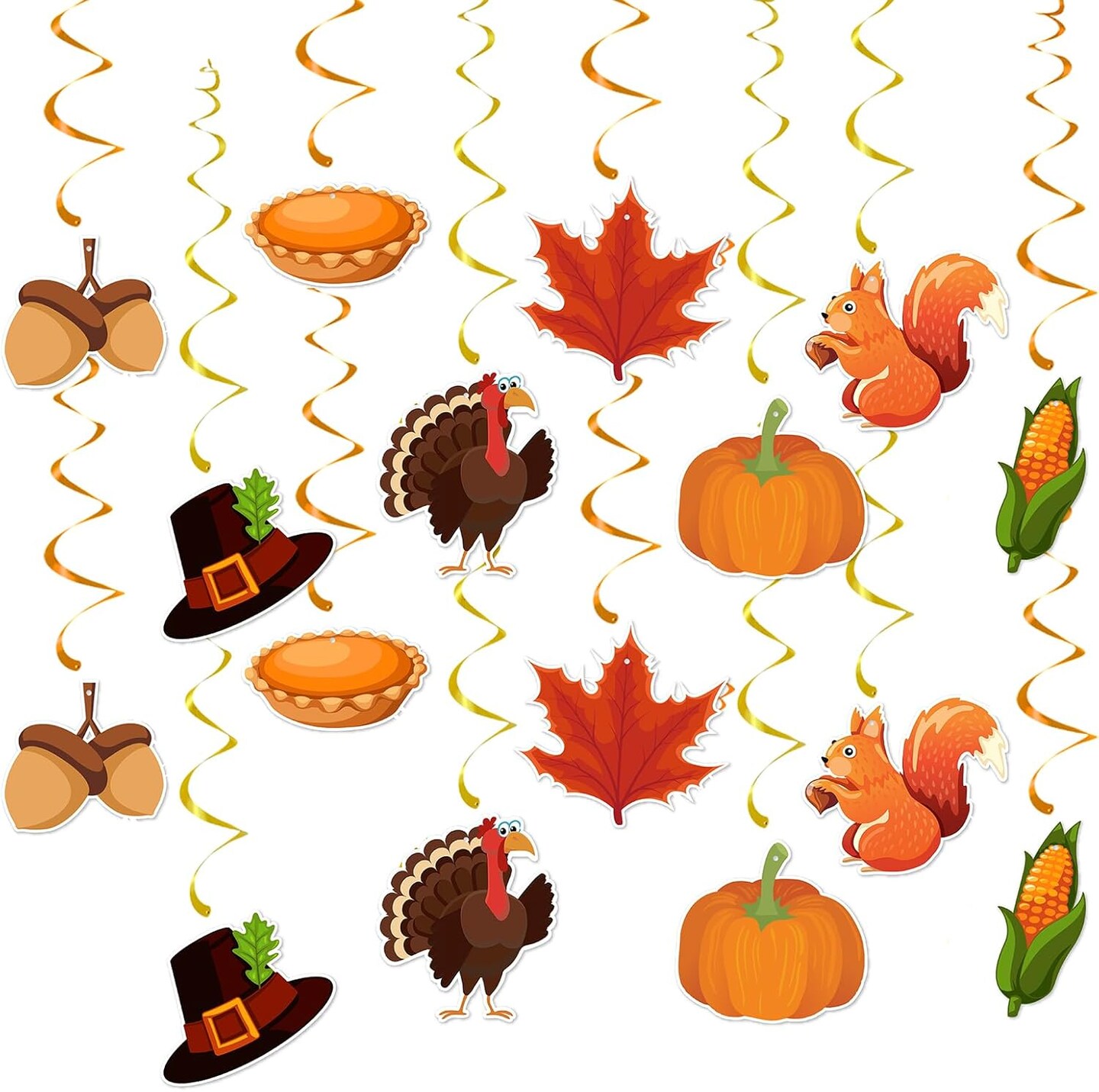 Thanksgiving Fall Hanging Swirls Party Decorations – 24 Pieces ...