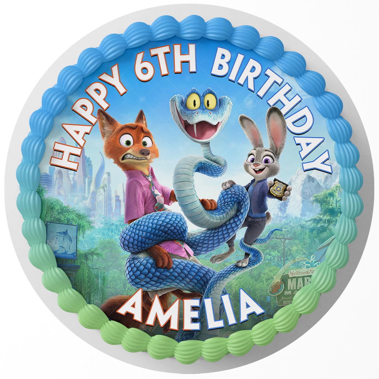Zootopia 2 ZRF Edible Cake Image Topper Birthday Cake Sheet Round ...