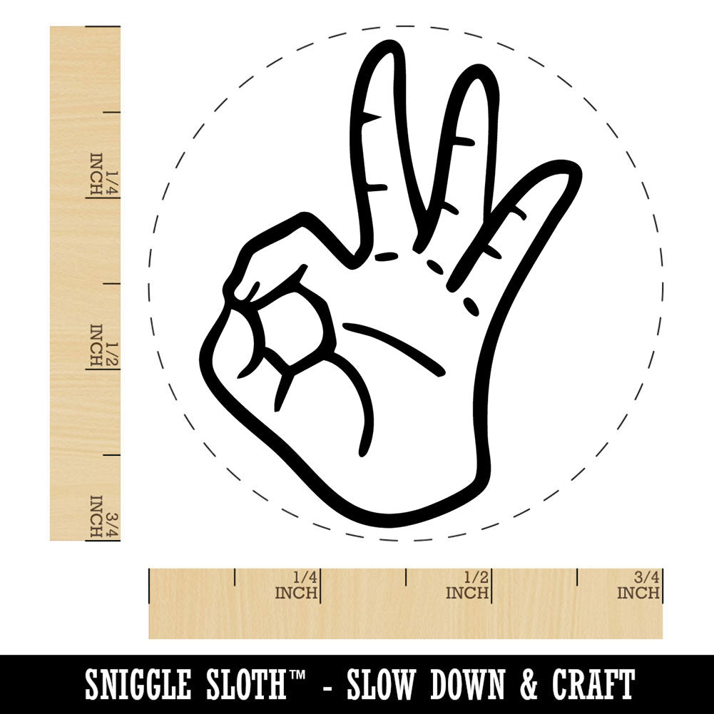 OK Okay Hand Sign Self-Inking Rubber Stamp for Stamping Crafting ...