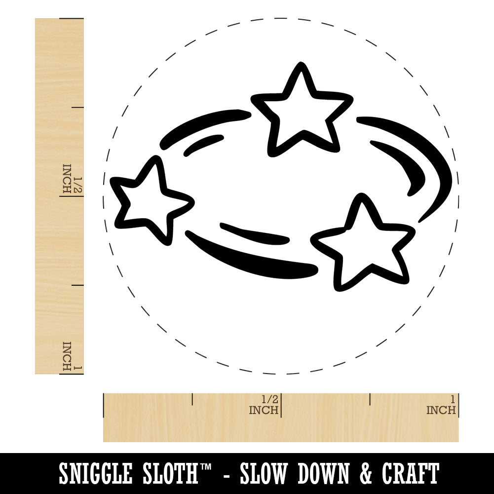 Dizzy Confused Circling Stars Cartoon Self-Inking Rubber Stamp Crafting ...