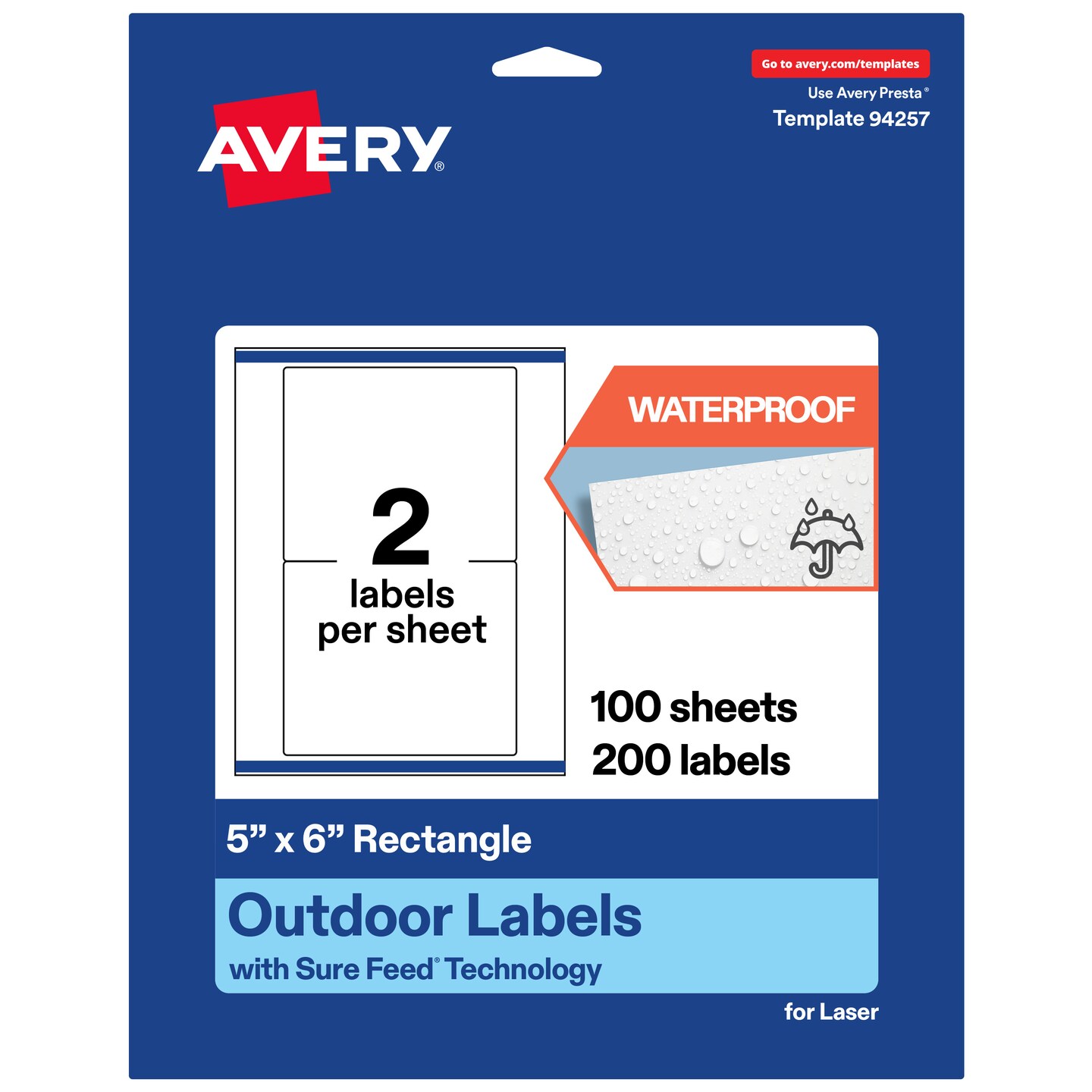 Avery Outdoor Waterproof Labels, 5" x 6" Rectangle | Michaels