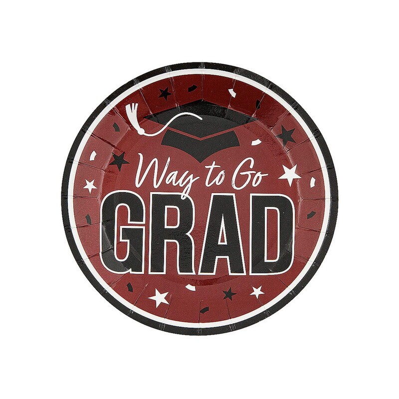 7 1/4" Way to Go Grad Disposable Paper Dessert Plates 25 Count | Michaels