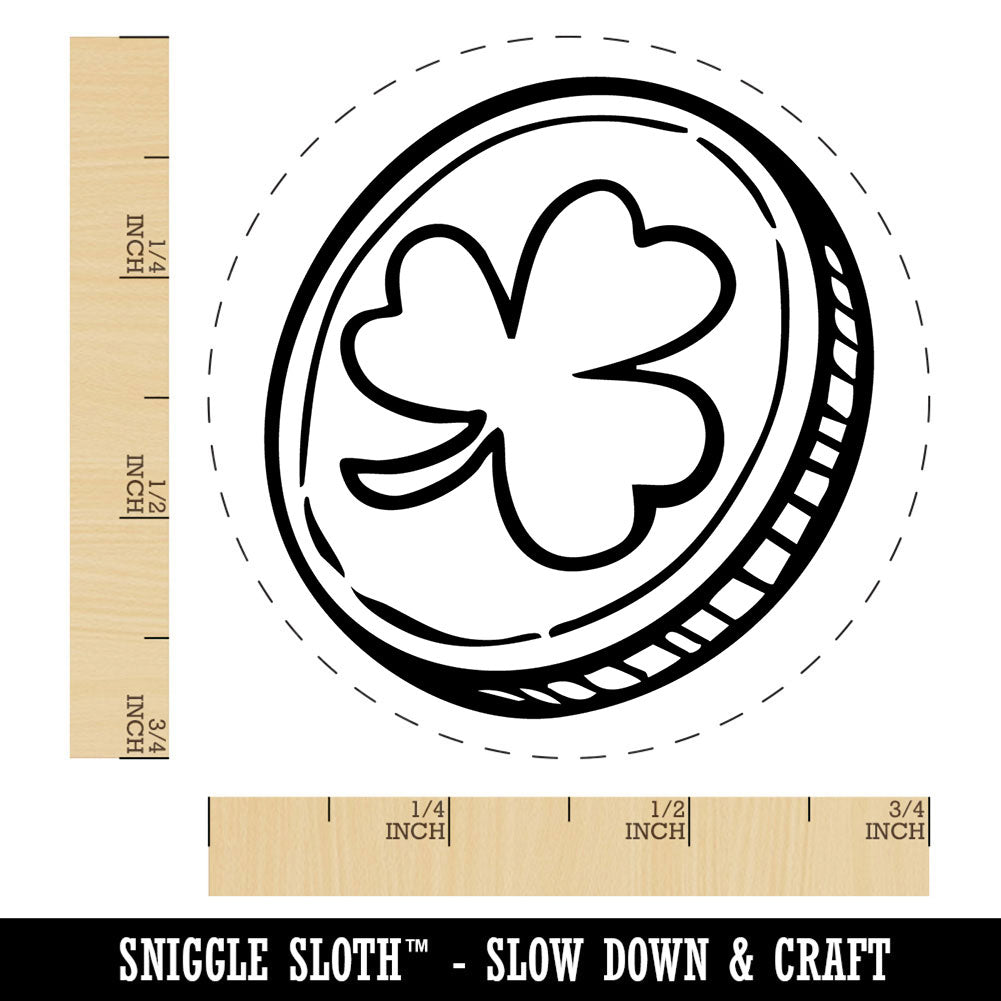 Lucky Shamrock Clover Coin Saint Patricks Day Self-Inking Rubber Stamp ...