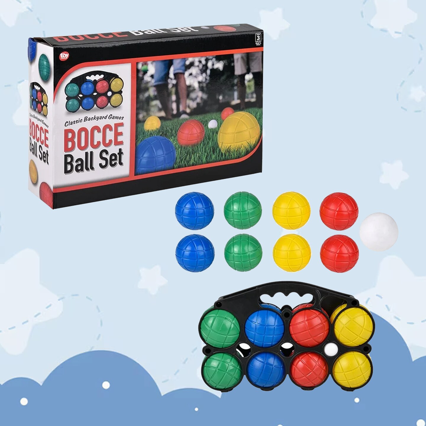 11" Bocce Ball Set with Carrying Case for Convenient Outdoor Team Play ...