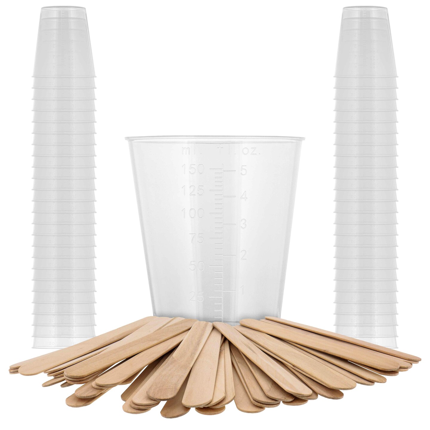 5 Oz (150 ml) Liquid Measuring Cups - Plastic Graduated Cup (50 Pack ...