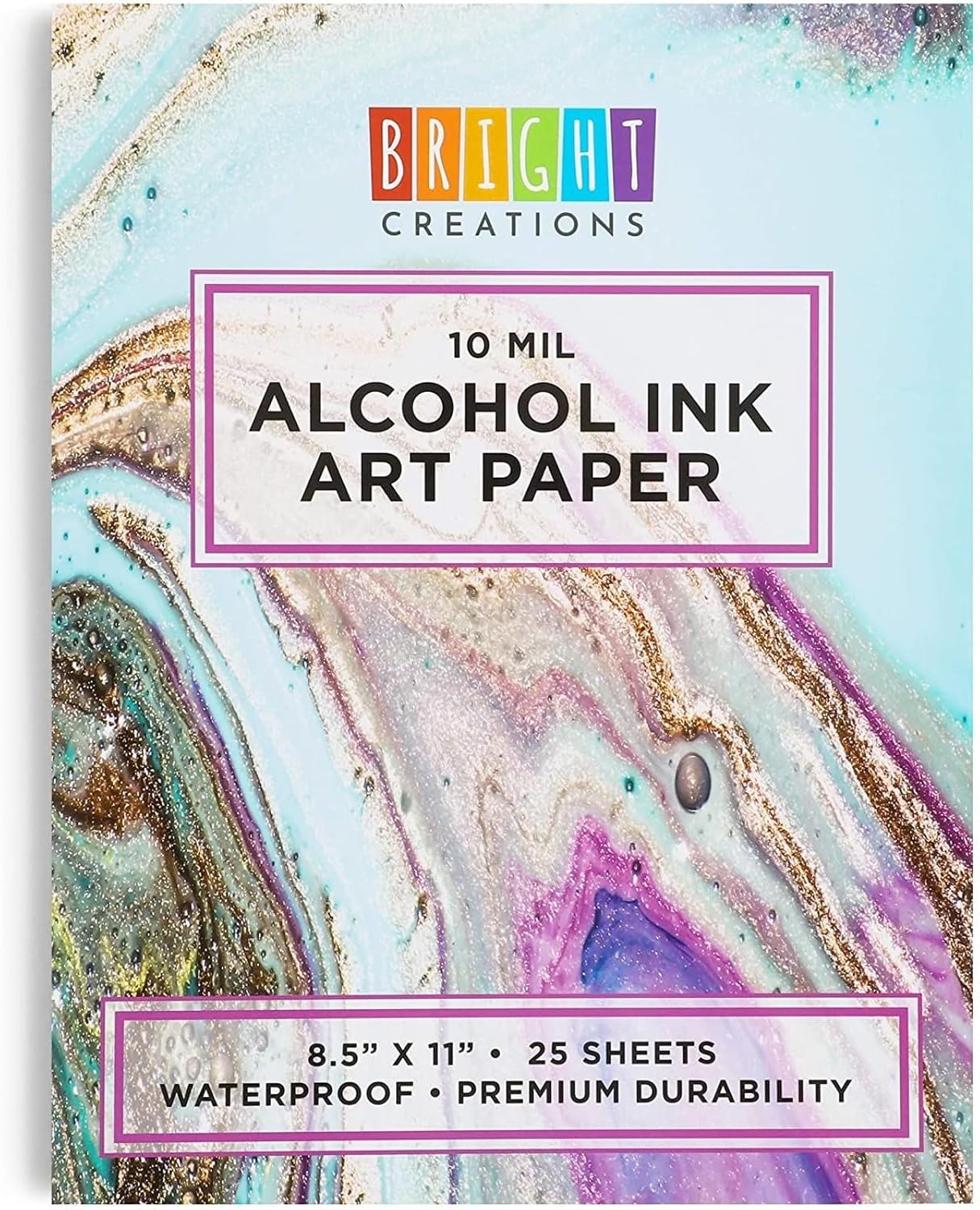 Alcohol Ink Paper Pad – 8.5 x 11 Inch, 25 Sheets Synthetic Paper for ...