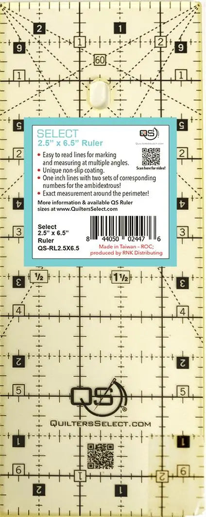Quilters Select 2.5" x 6.5" Non-Slip Ruler | Michaels