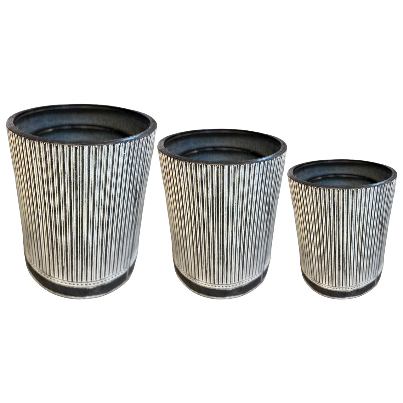 Set of 3 Iron Buckets Planters Metal Decorative Storage Bins Nested ...