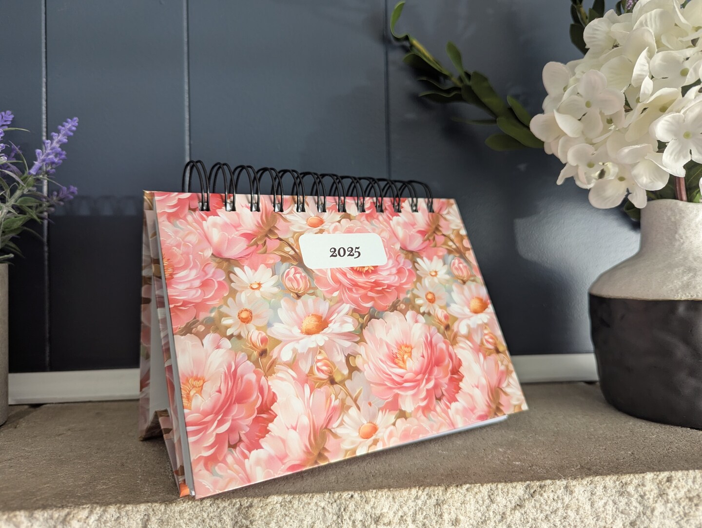 2025 Pink Floral Daily Desk Planner | MakerPlace by Michaels