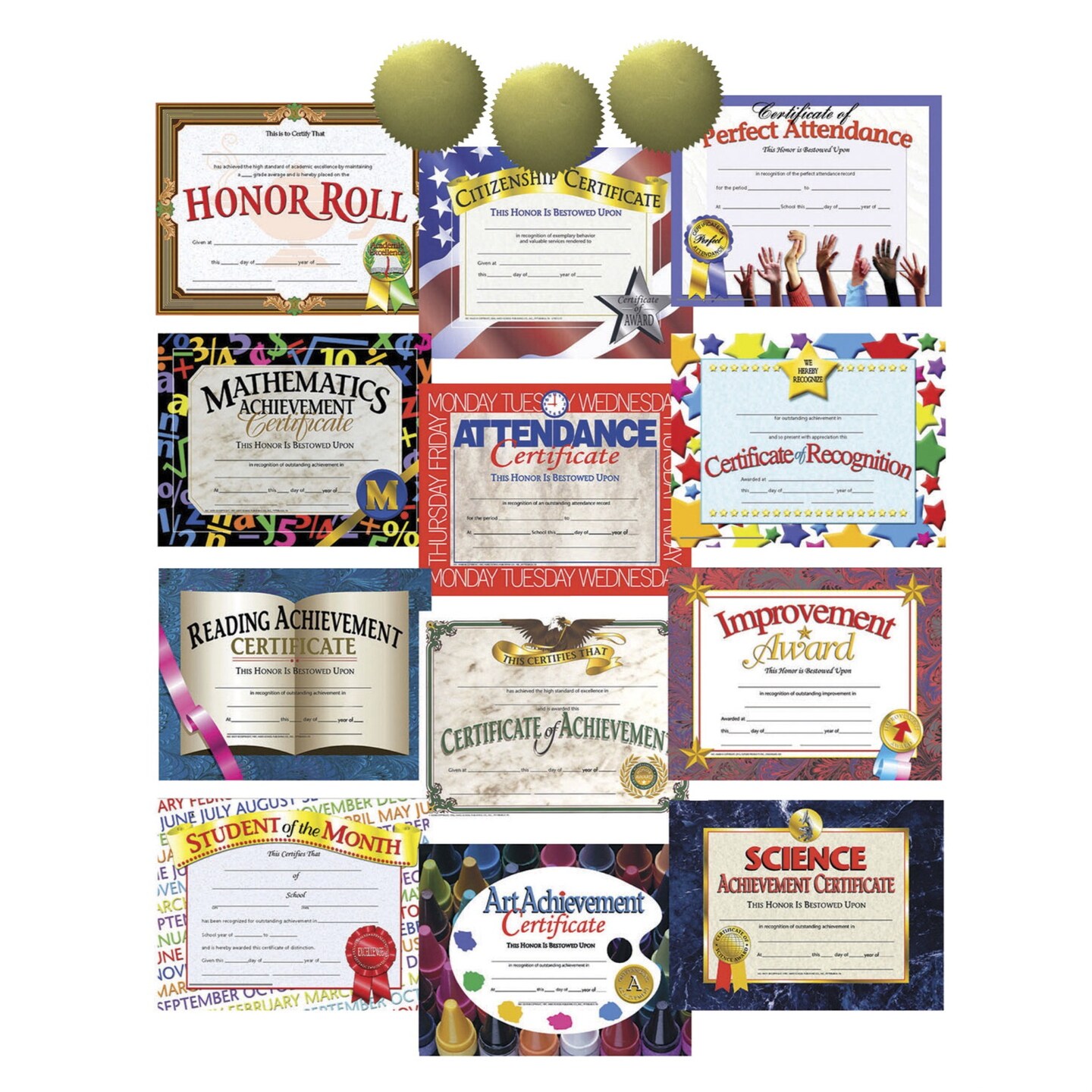 Haye's Best Sellers Certificate Assortment, 360 8-1/2 x 11 Inch ...