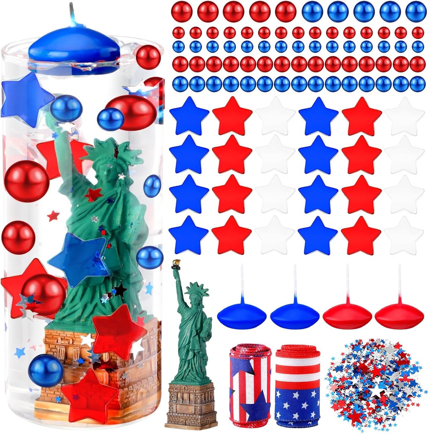 378 Pcs 4th of July Vase Filler Statue of Liberty Patriotic Vase Filler ...